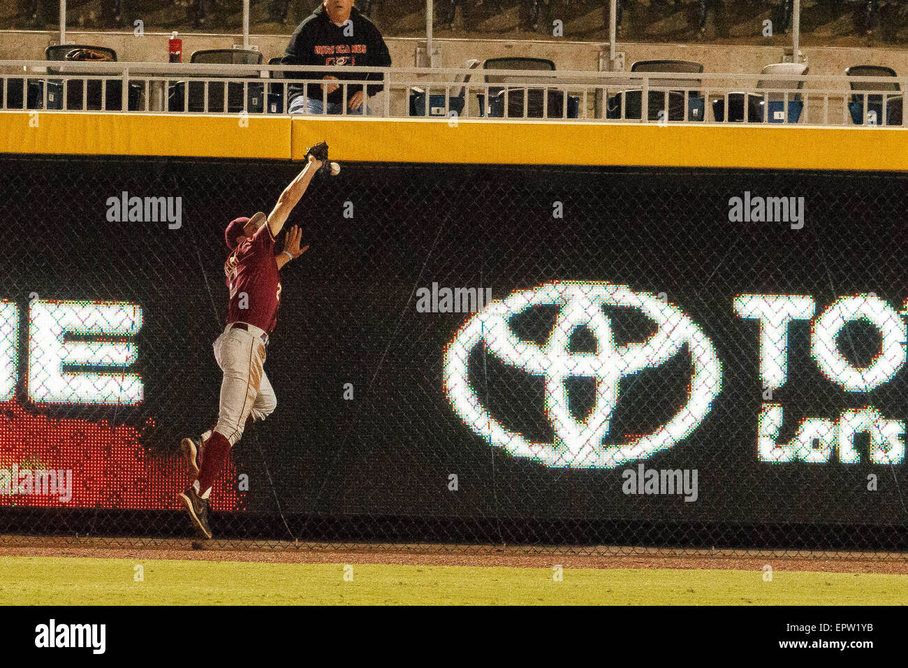 outfielder Josh Delph (2) of the Florida State Seminoles misses the ...