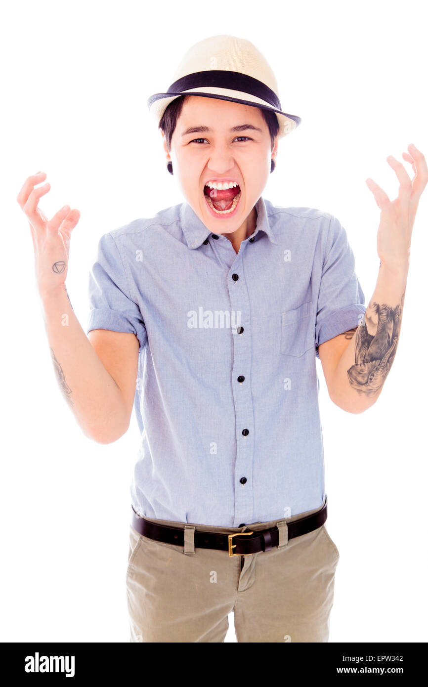 Young woman looking frustrated Stock Photo - Alamy