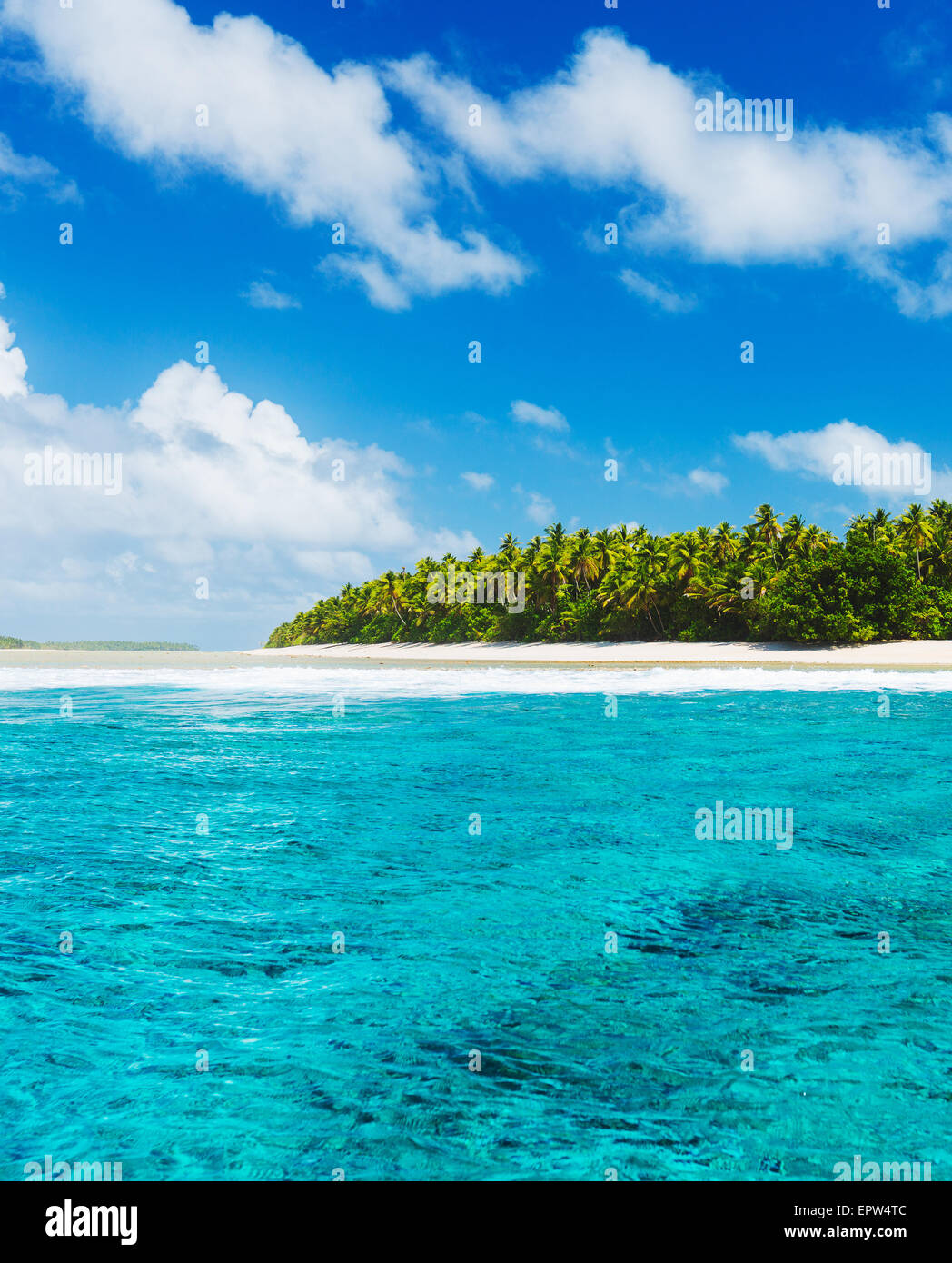 Tropical Island, Blue Ocean and Palm Trees Stock Photo - Alamy