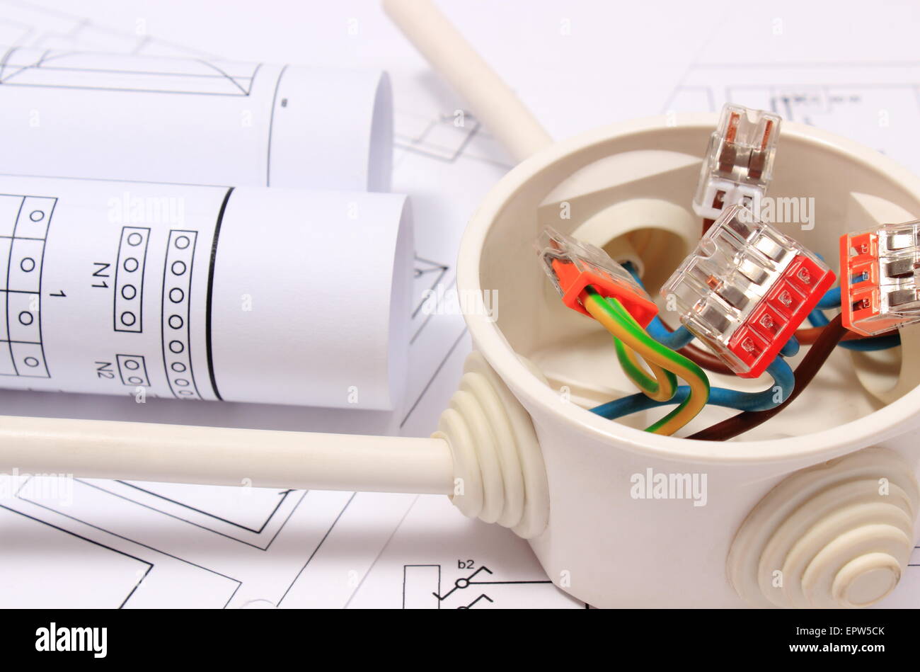 Copper wire connections in electrical hi-res stock photography and ...