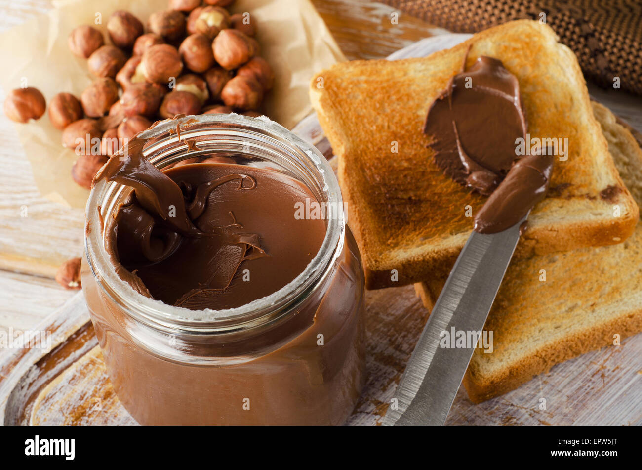 Sliced bread chocolate hi-res stock photography and images - Alamy