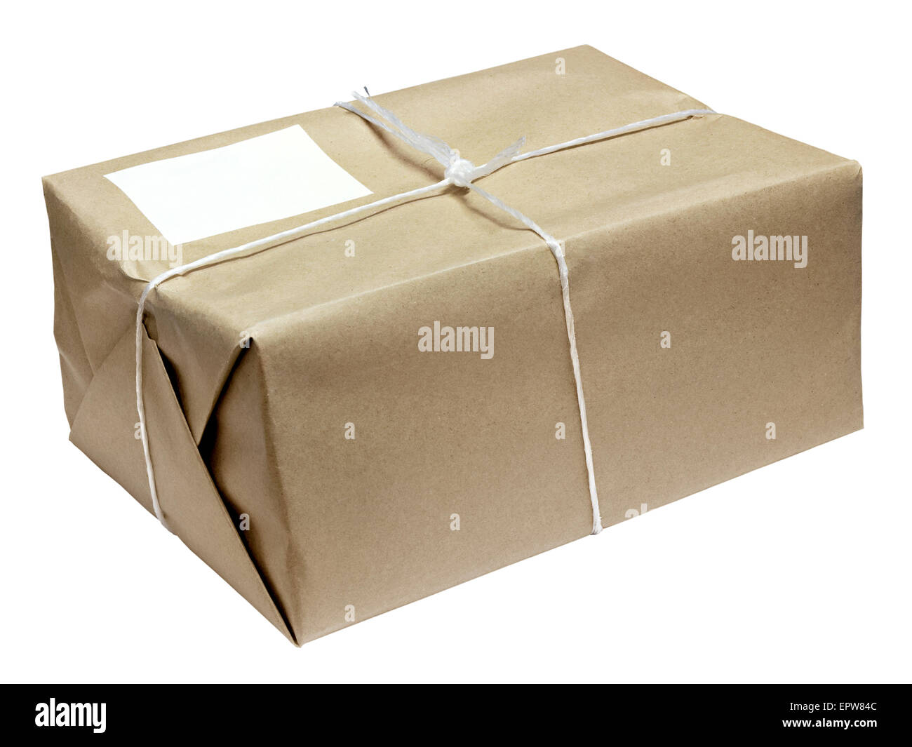 cardboard parcel parcel tied with string isolated on white background ...