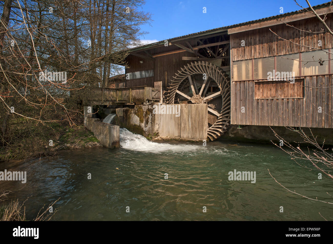 Old sawmill with water wheel, Schnaittach, Middle Franconia, Bavaria ...