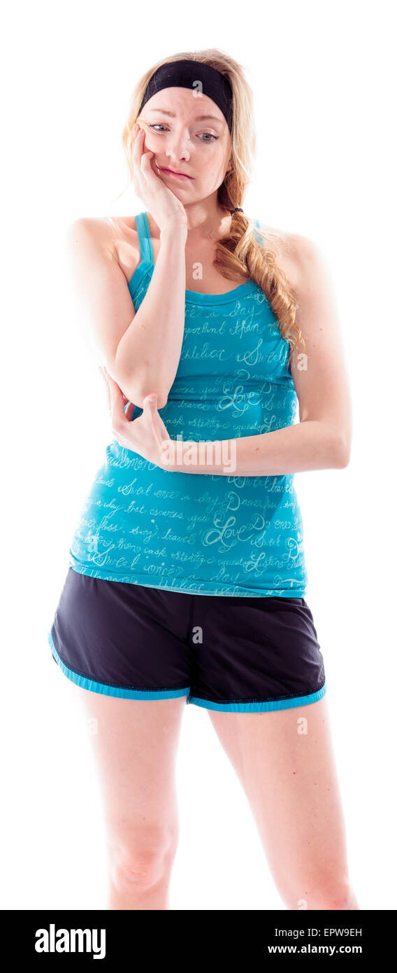 Young sad worried woman Cut Out Stock Images & Pictures - Alamy