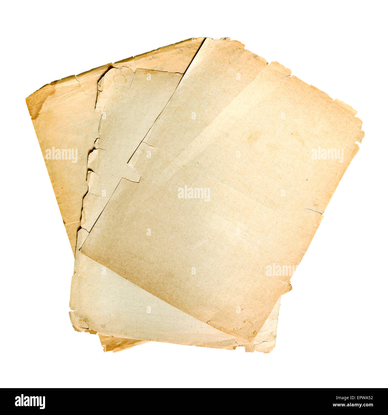 old sheet of paper isolated on white background Stock Photo - Alamy