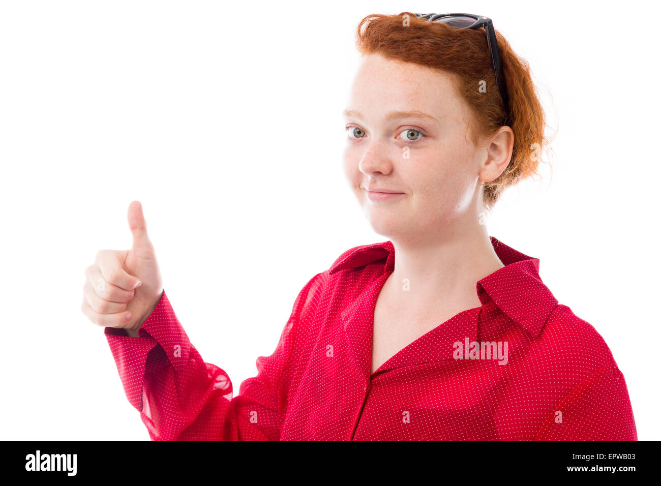 model isolated positive attitude thumbs up Stock Photo - Alamy