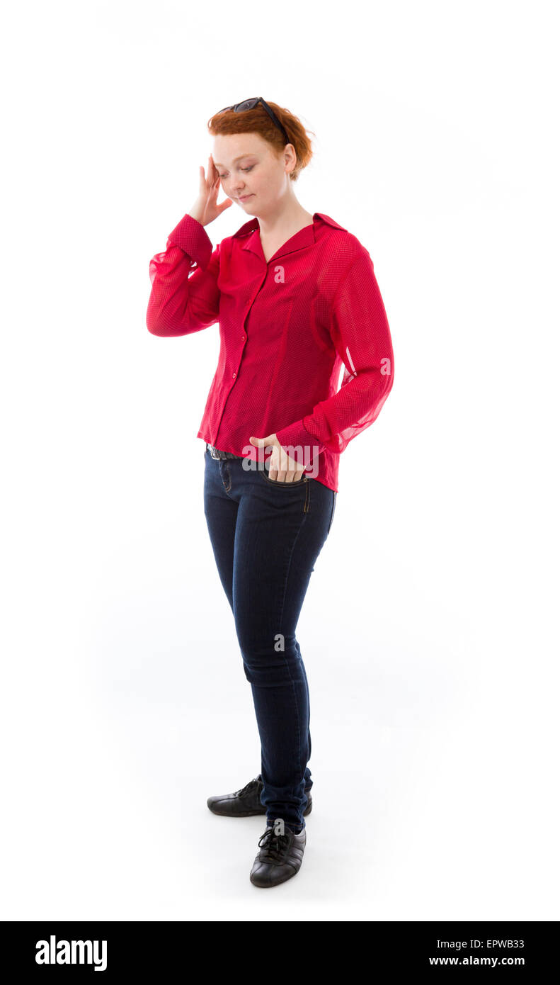 Model in studio isolated on white background Stock Photo - Alamy