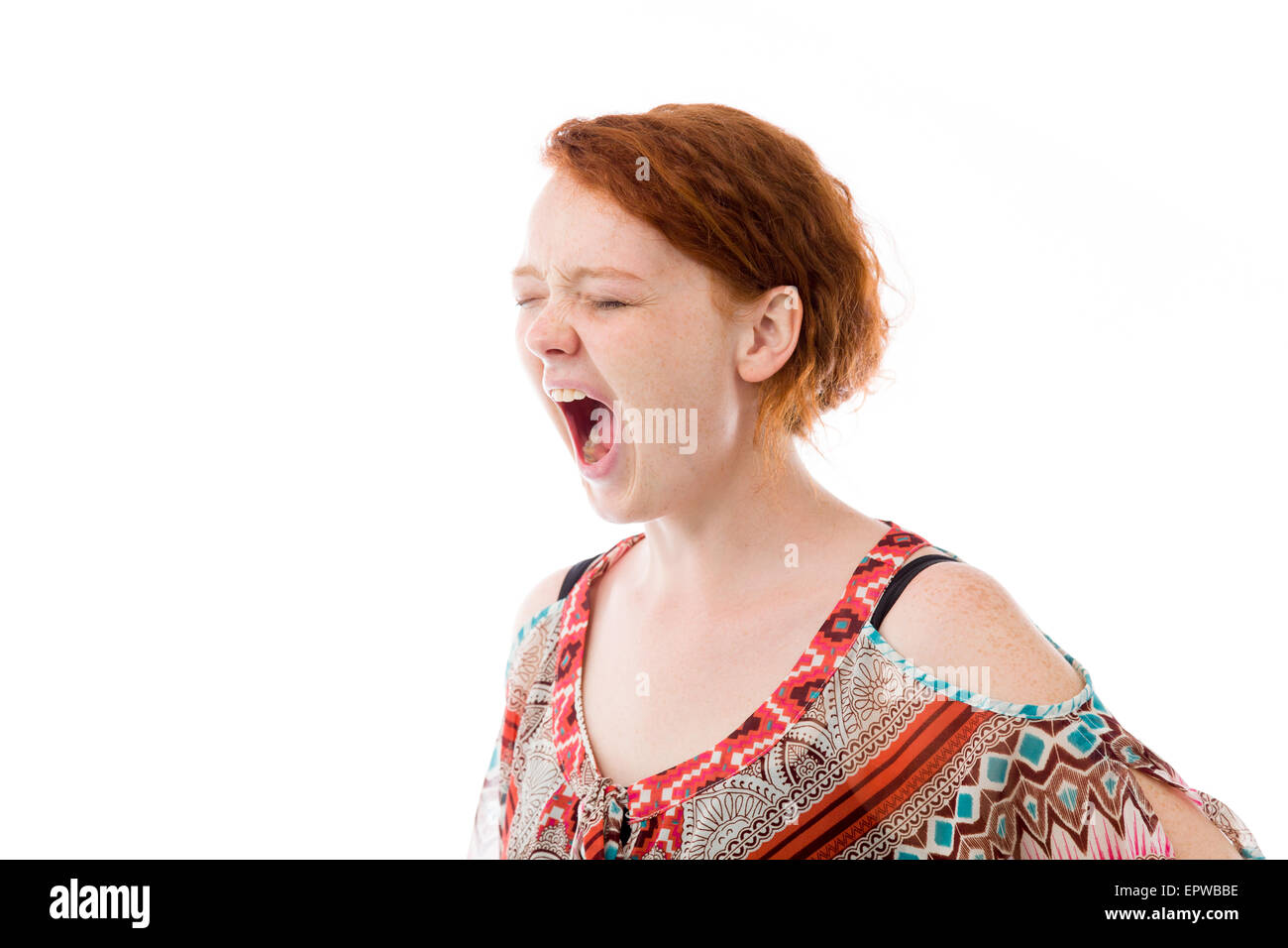 Model in studio isolated on white background Stock Photo - Alamy