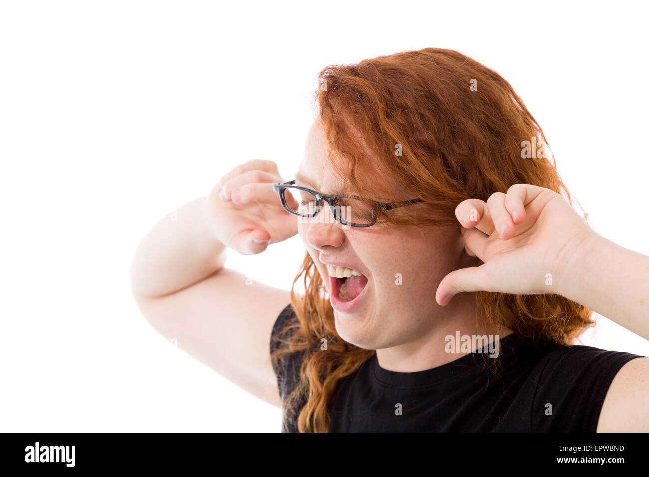Model in studio isolated on white background Stock Photo - Alamy