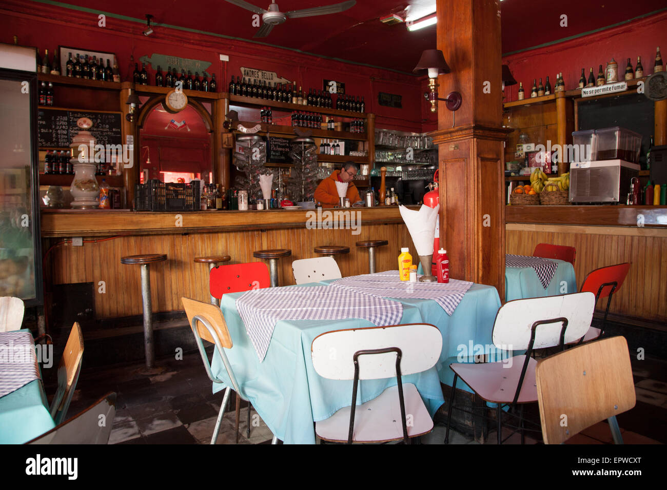 Interiors of a bar restaurant, Santiago, Chile Stock Photo - Alamy