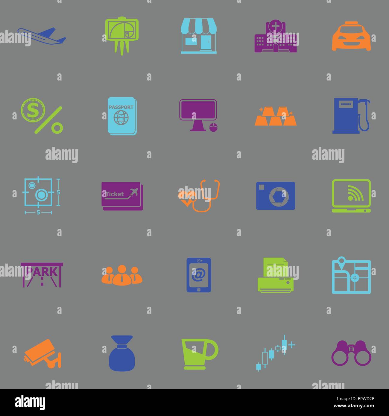 Application fluorescent color icons, stock vector Stock Vector Image ...