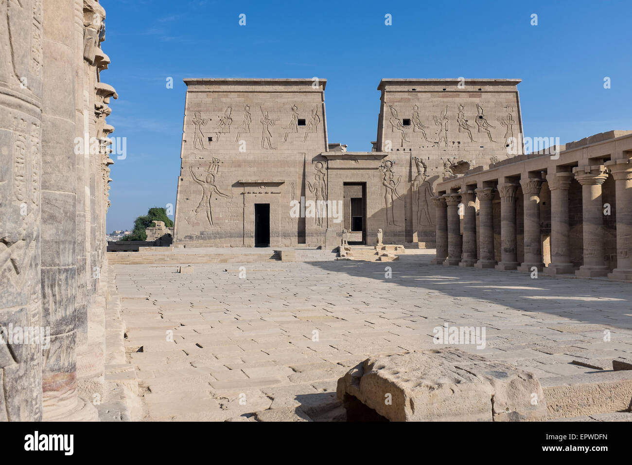 Great Court and First Pylon at the Temple of Isis at Philae, Agilkia ...