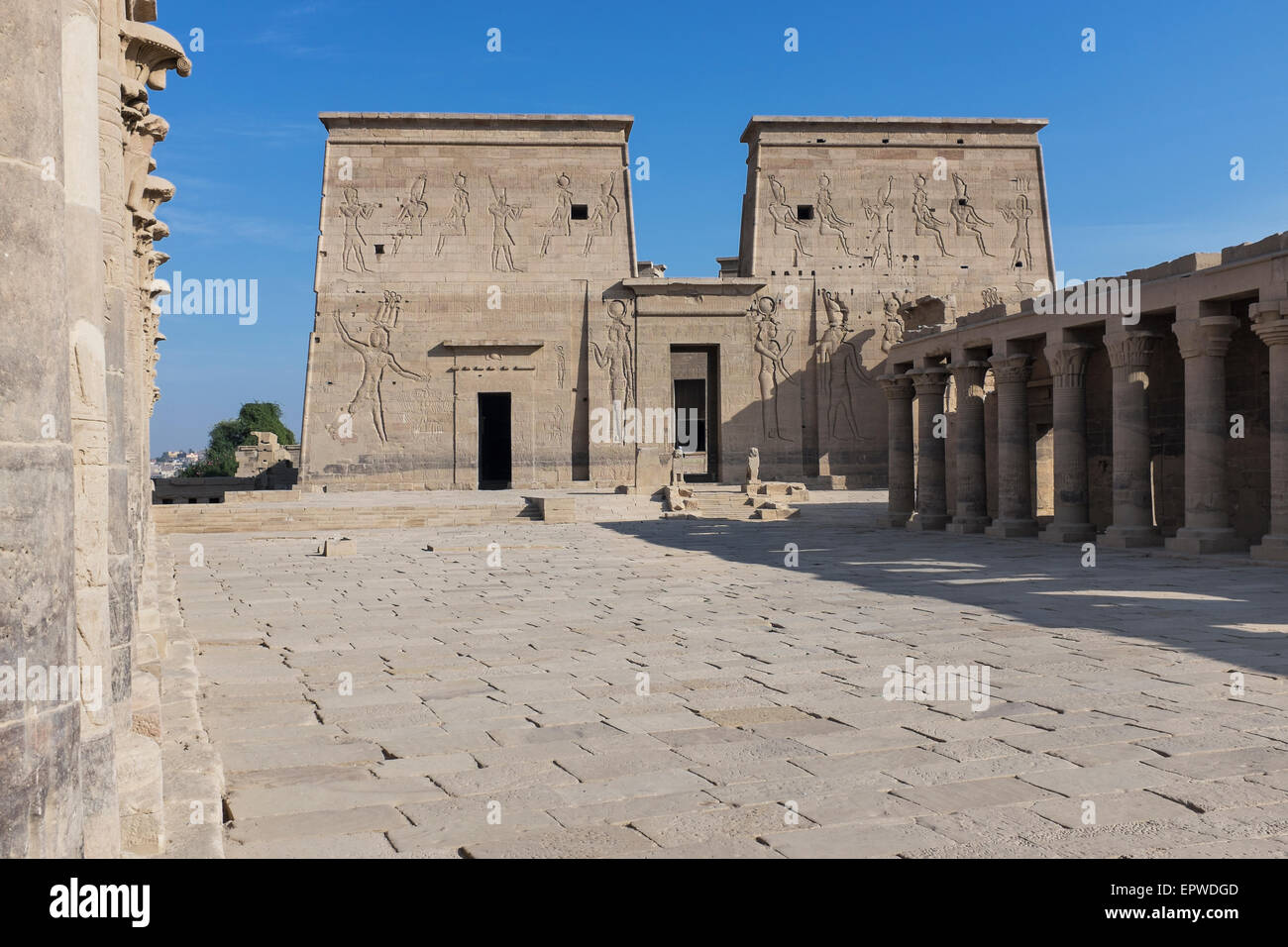Great Court and First Pylon at the Temple of Isis at Philae, Agilkia ...