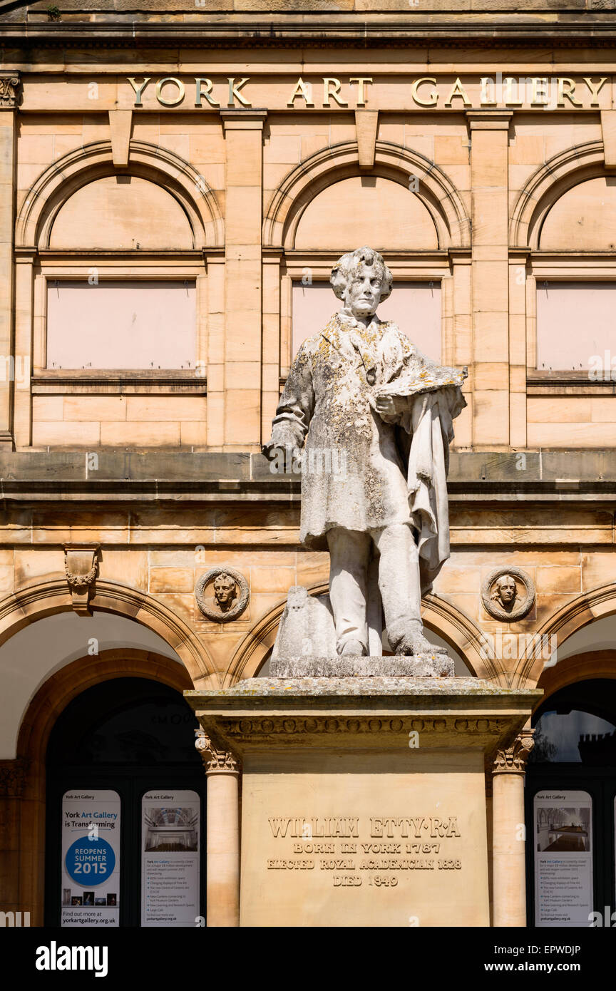 The Statue of William Etty in front of York Art Gallery. In York Stock ...