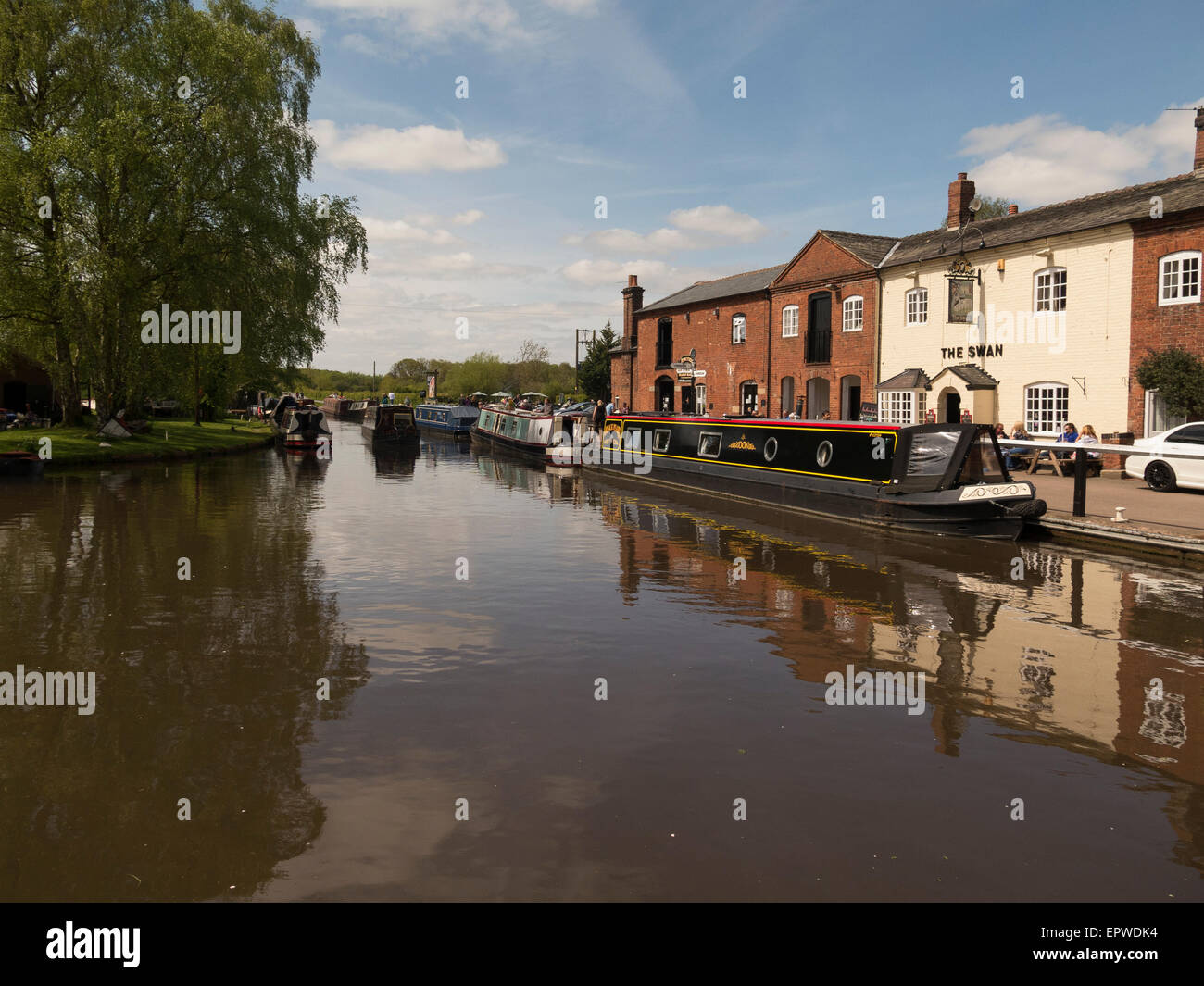 canal boat Fradley Junction on The Trent & Mersey canal,Staffordshire ...