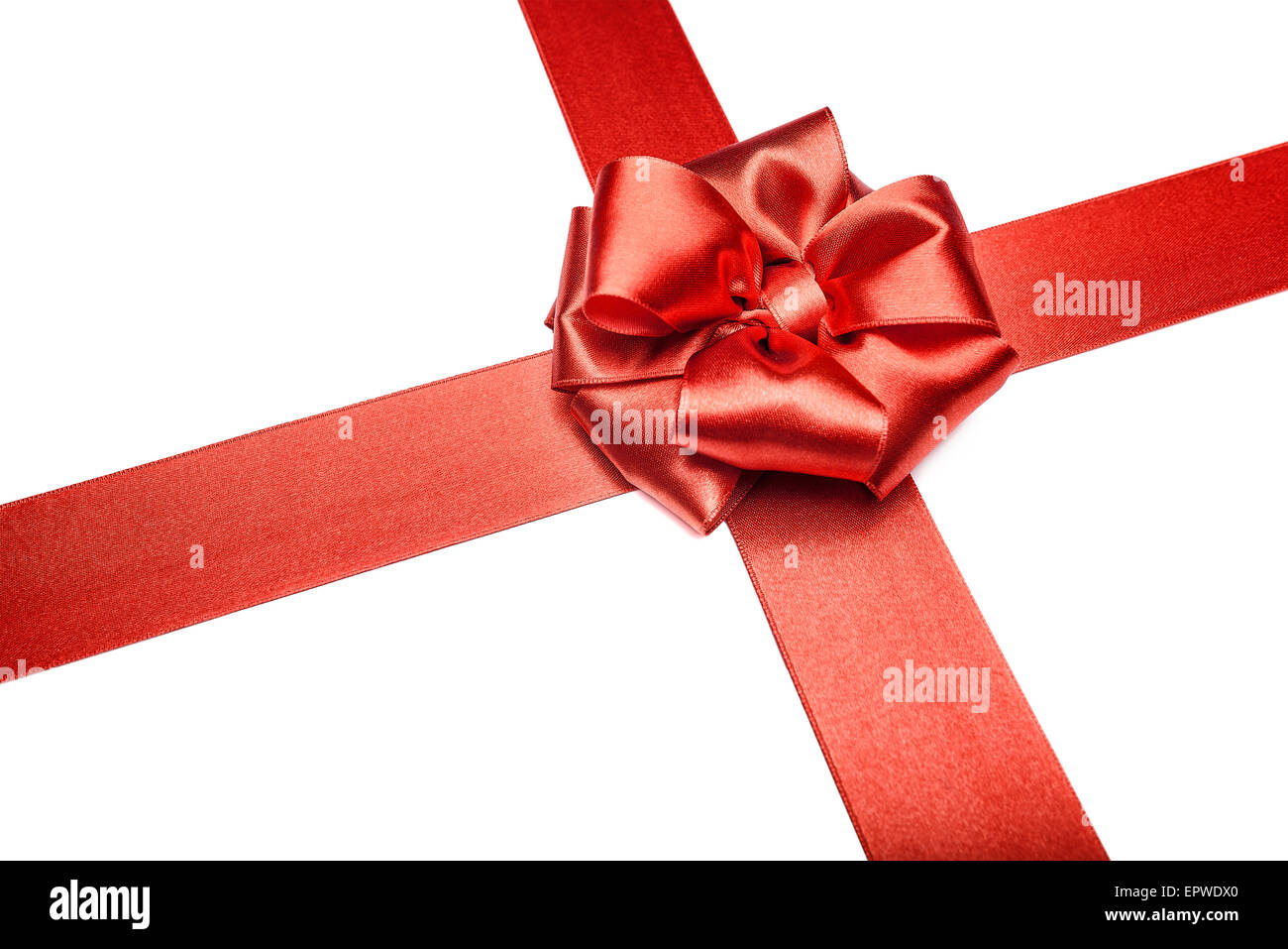 Shiny red satin ribbon Stock Photo - Alamy