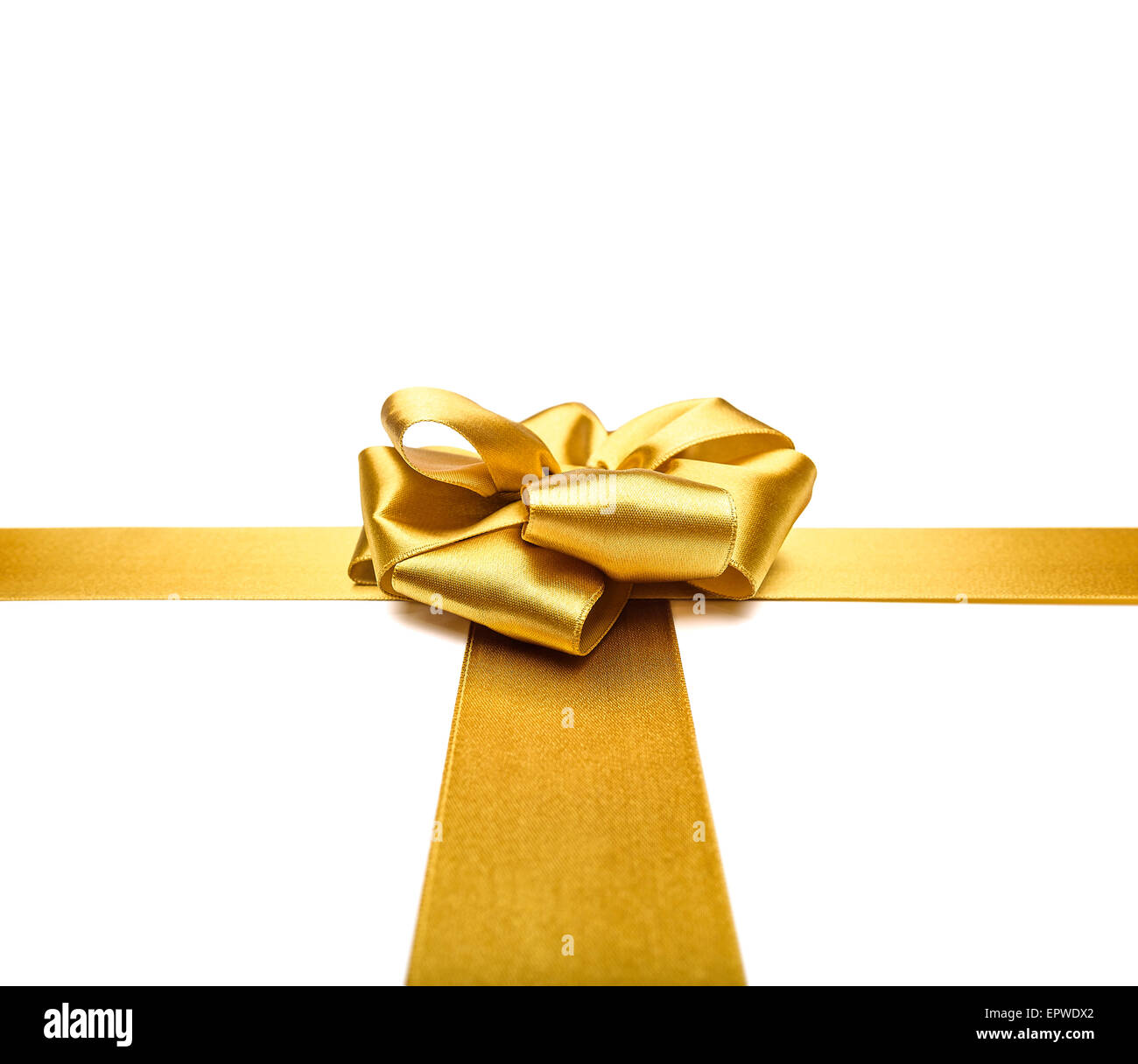 Gold ribbons with bow Stock Photo - Alamy