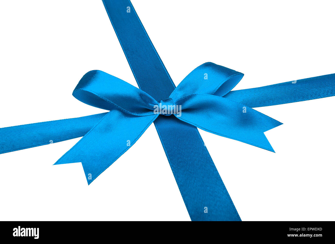 Blue ribbons with bow Stock Photo - Alamy