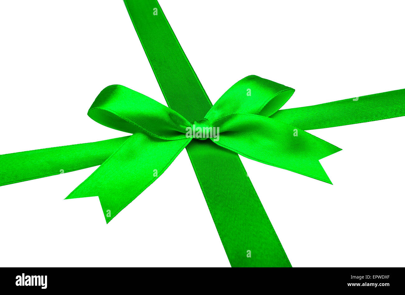 Green ribbons with bow Stock Photo - Alamy