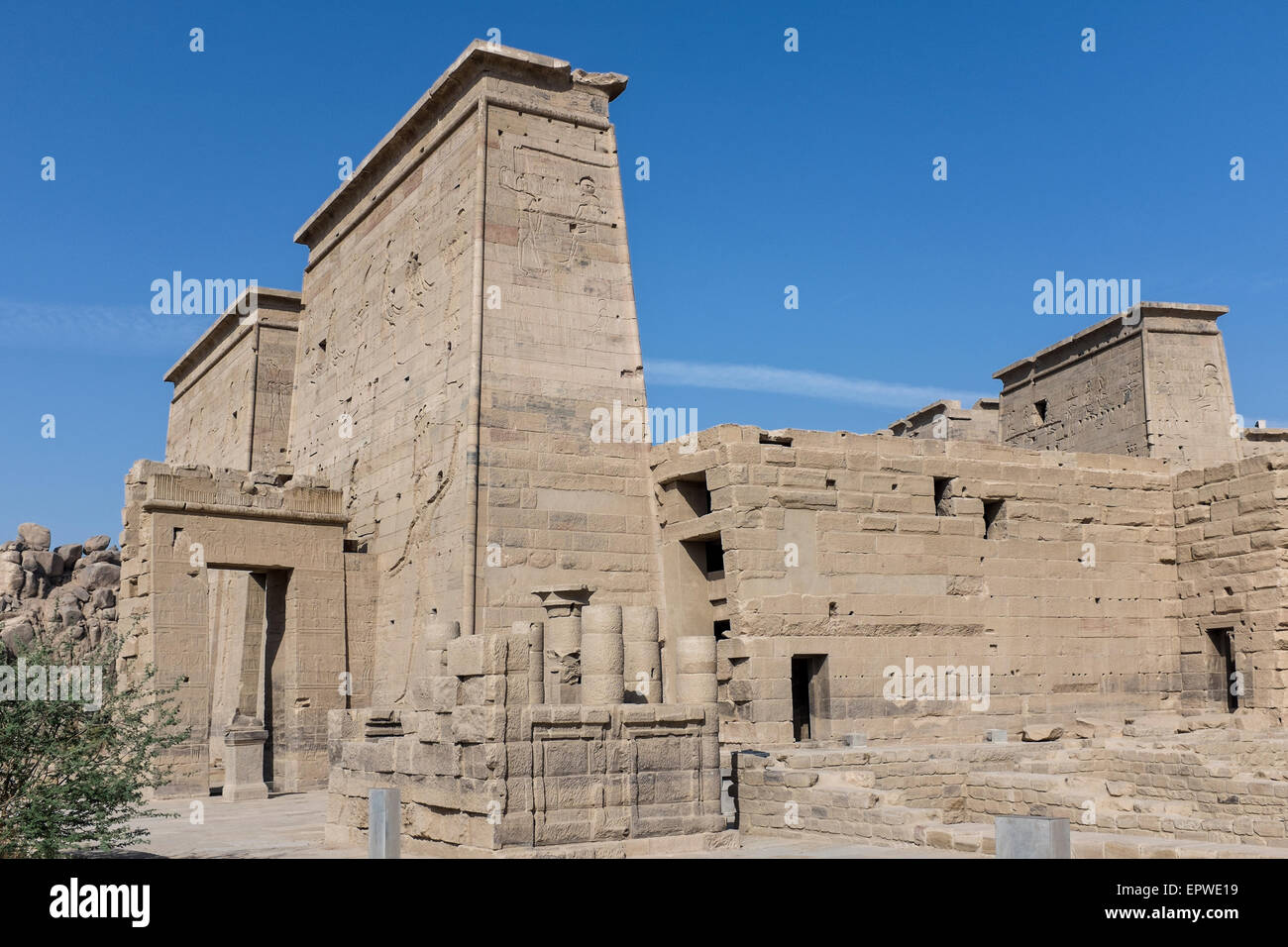First Pylon and side view of the Temple of Isis at Philae, Agilkia ...
