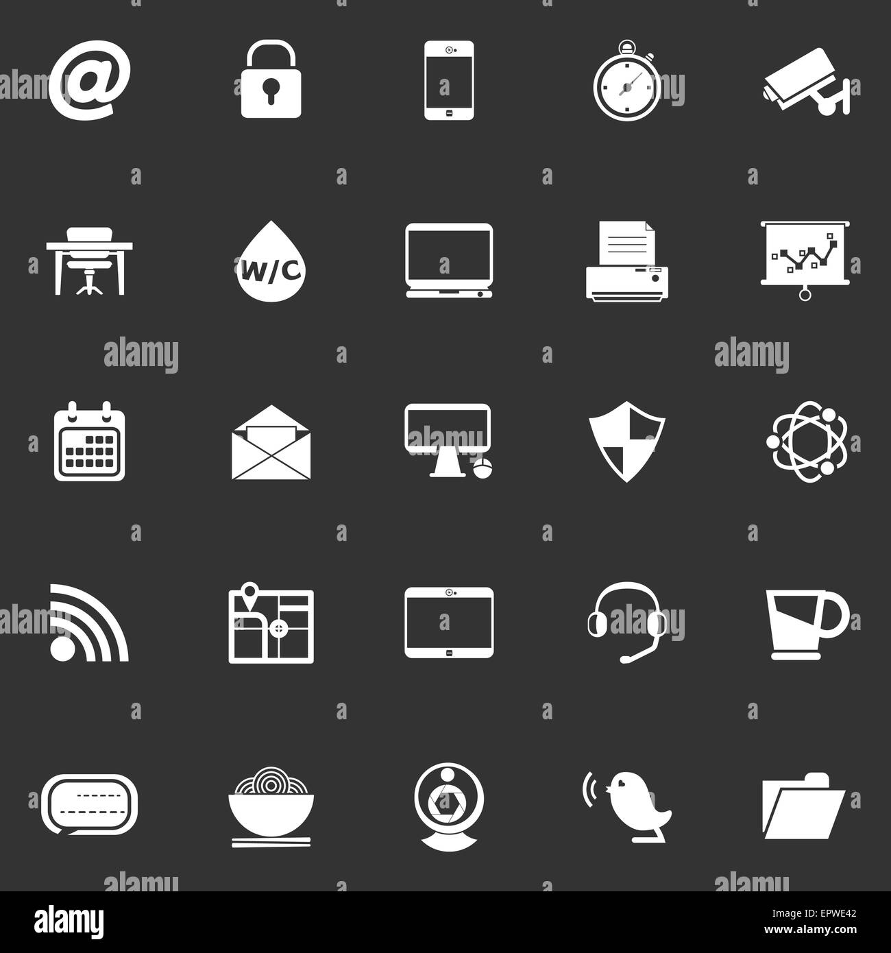 Internet cafe icons on gray background, stock vector Stock Vector Image ...