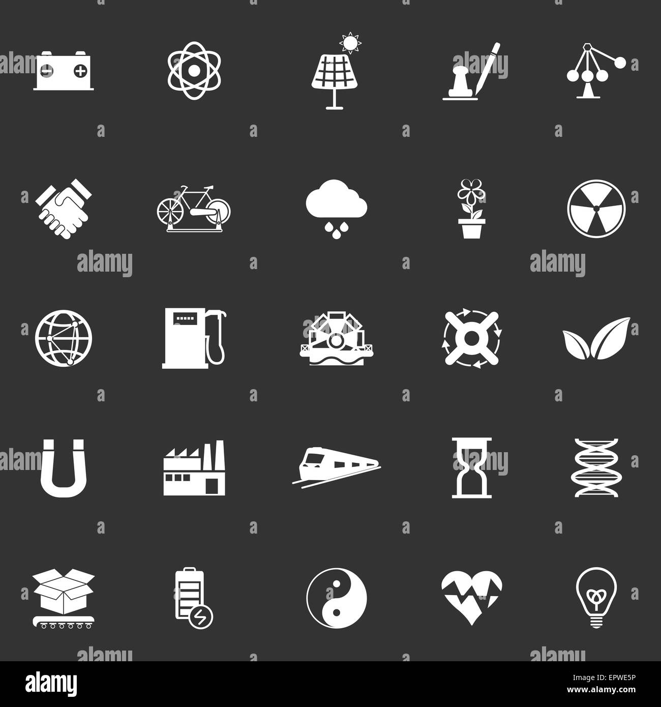 Renewable energy icons on gray background, stock vector Stock Vector ...