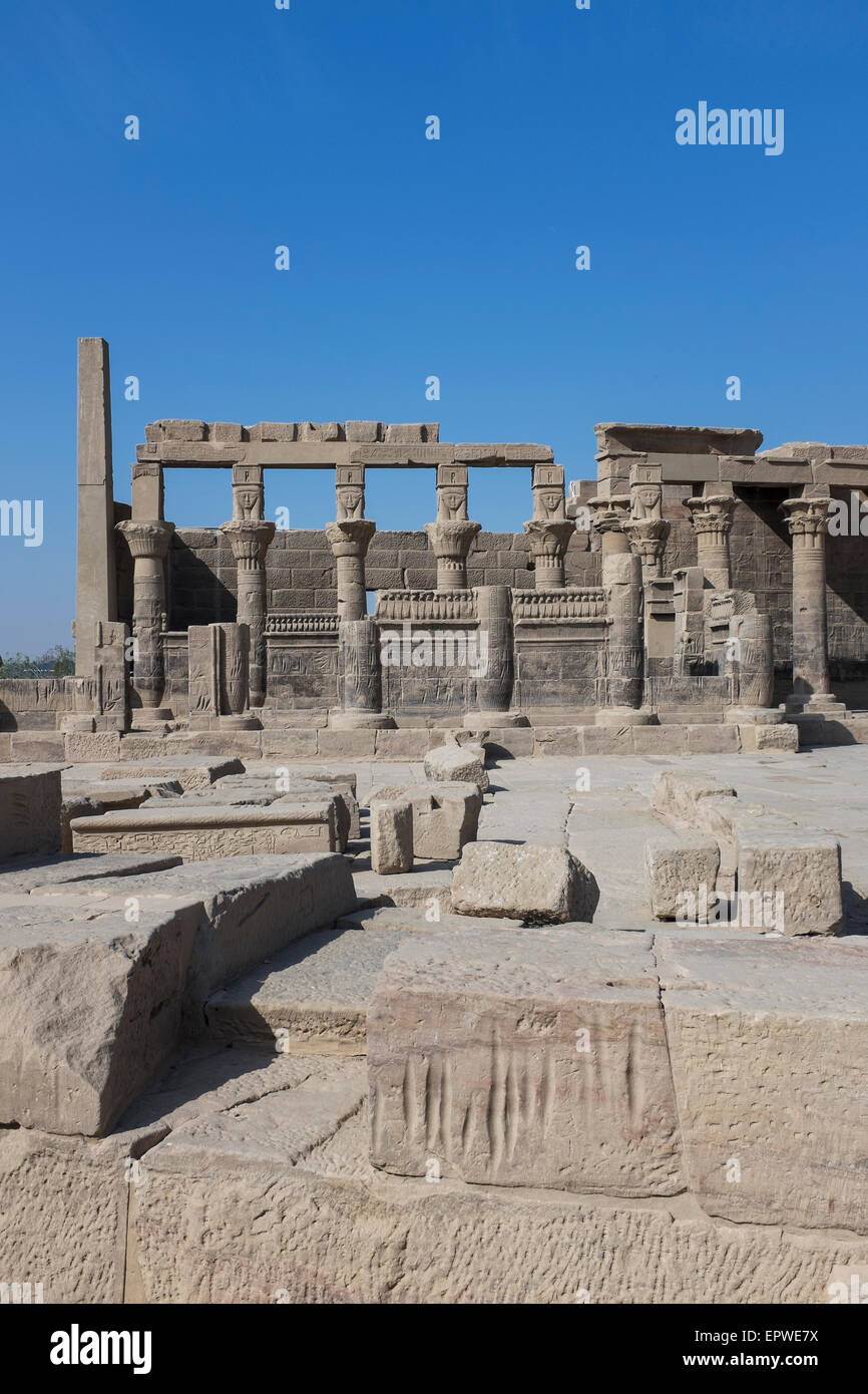 Temple of Isis at Philae, Agilkia Island, Aswan, the Nile, Upper Egypt ...