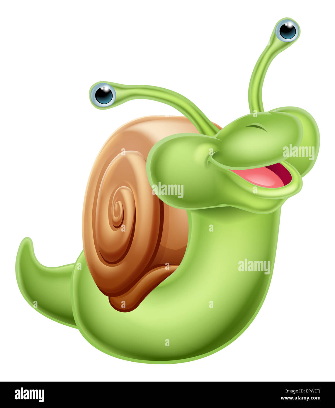 An illustration of a cute happy cartoon snail character Stock Photo - Alamy