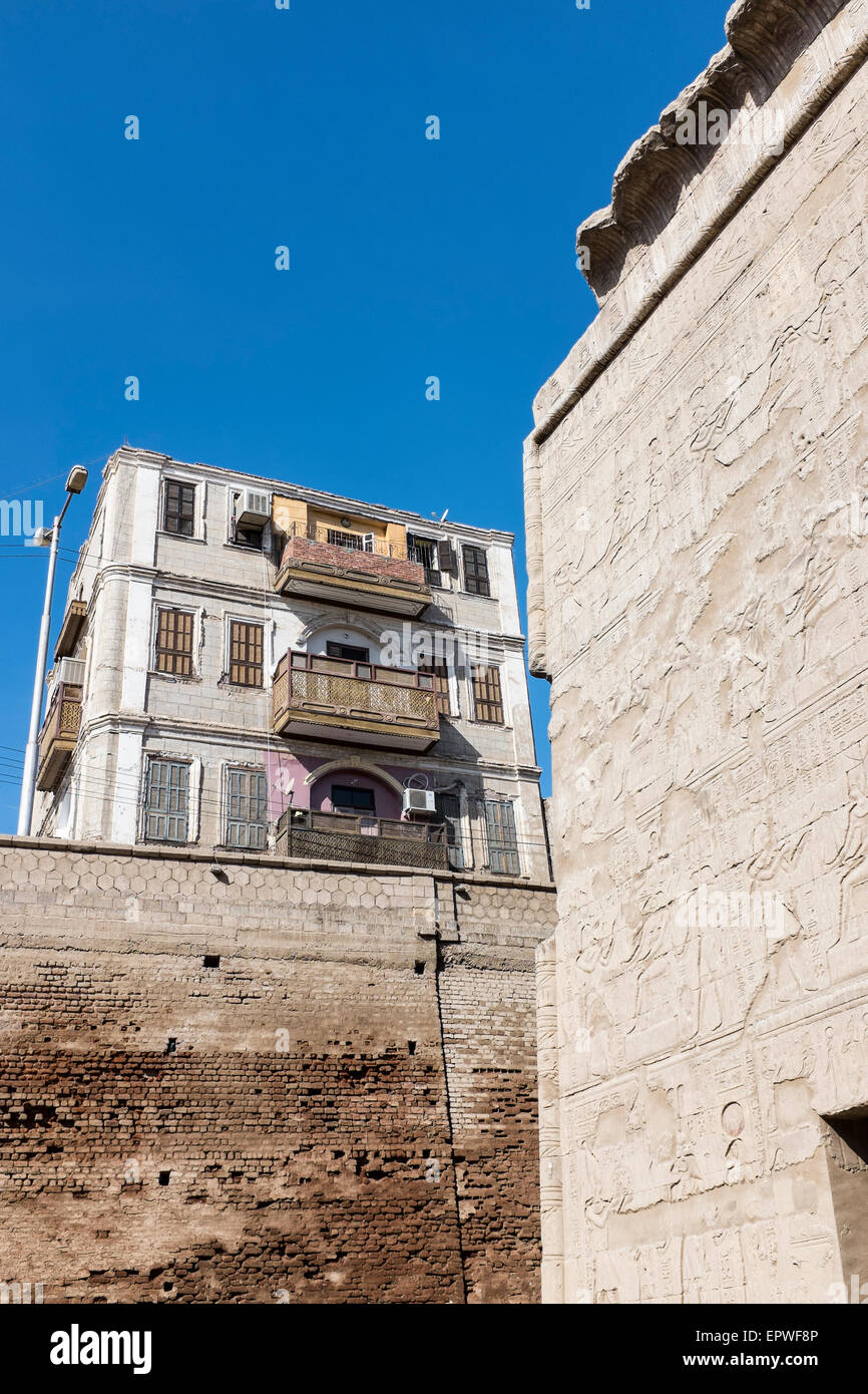 The Temple of Khnum at Esna. Discovered below street level this image ...