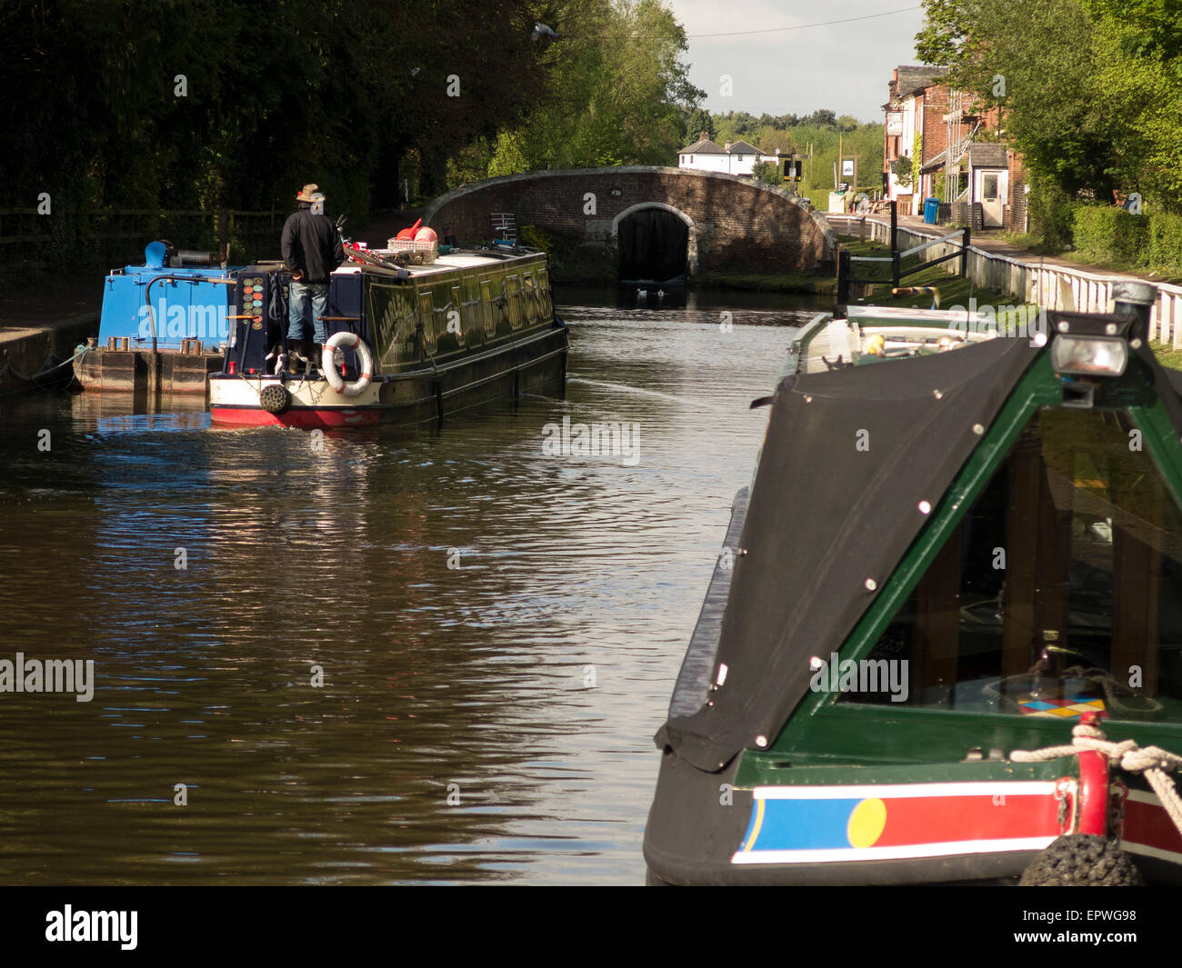 canal boat Fradley Junction on The Trent & Mersey canal,Staffordshire ...