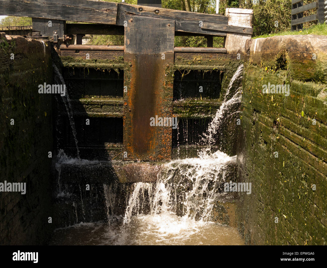 detail of a lock at great Haywood on The Trent & Mersey canal ...