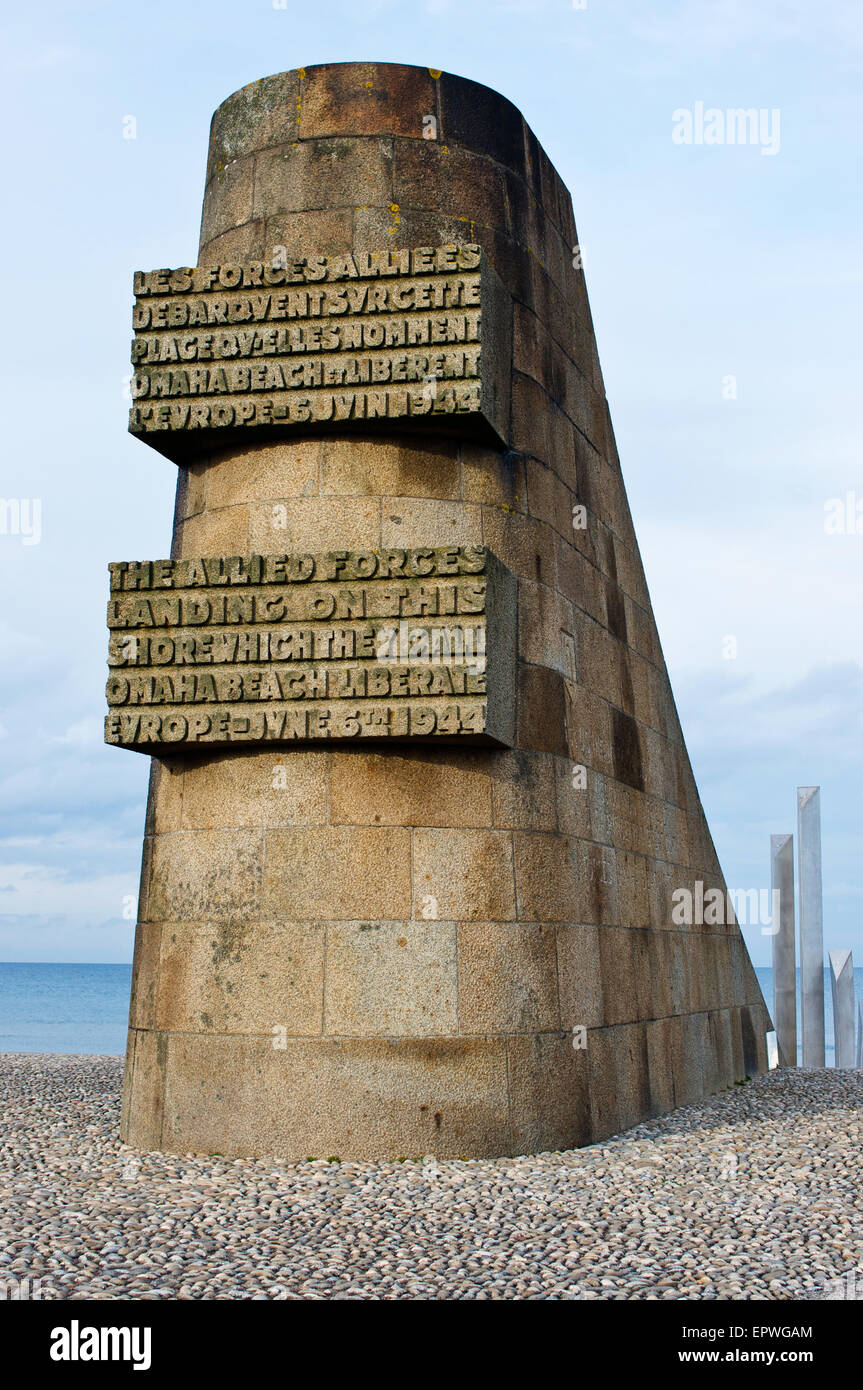Omaha Beach monument dedicated to the D-Day landing dead of all ...