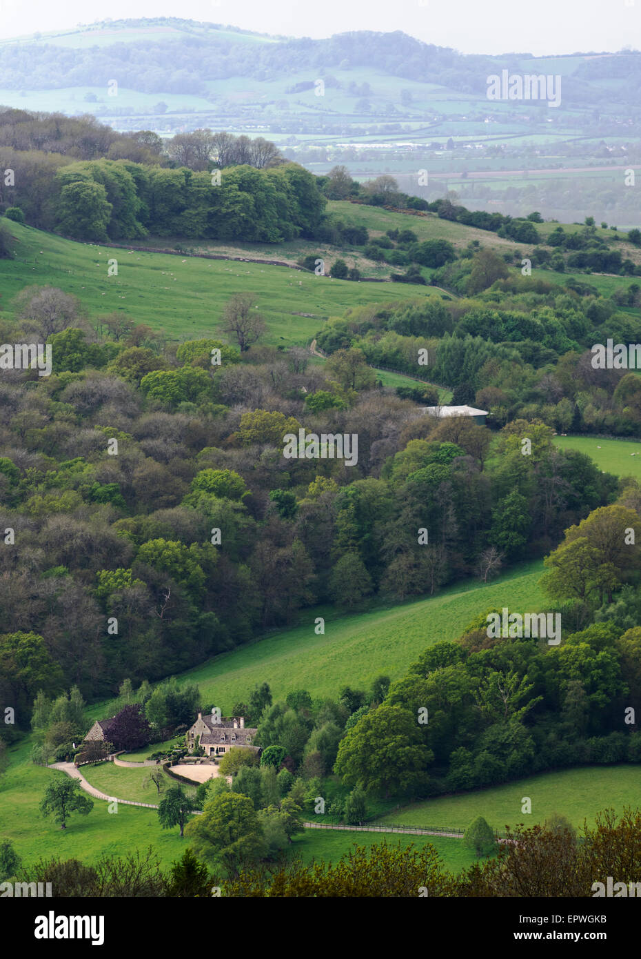 A country scene in Worcester UK with the Malvern Hills in the ...