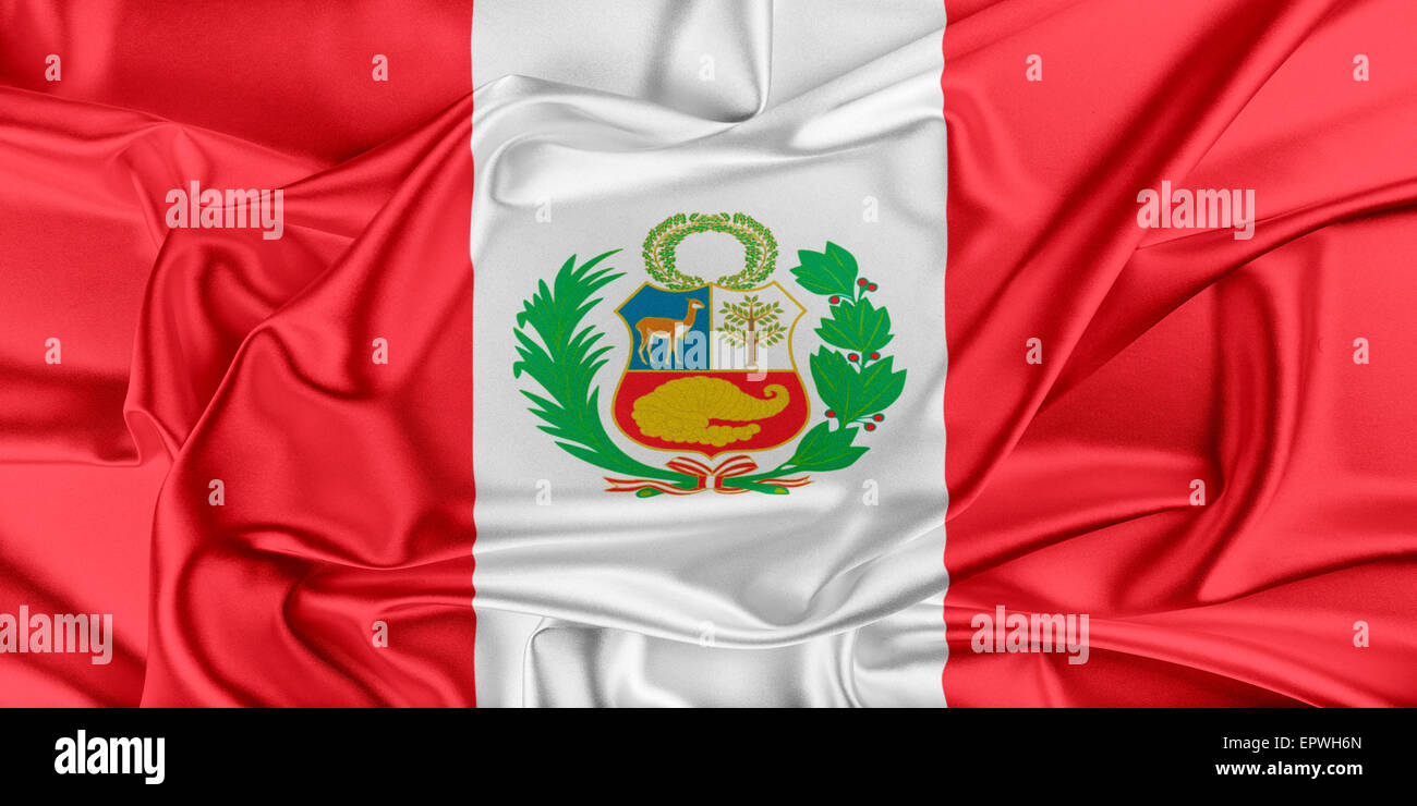 Peru national flag silk hi-res stock photography and images - Alamy
