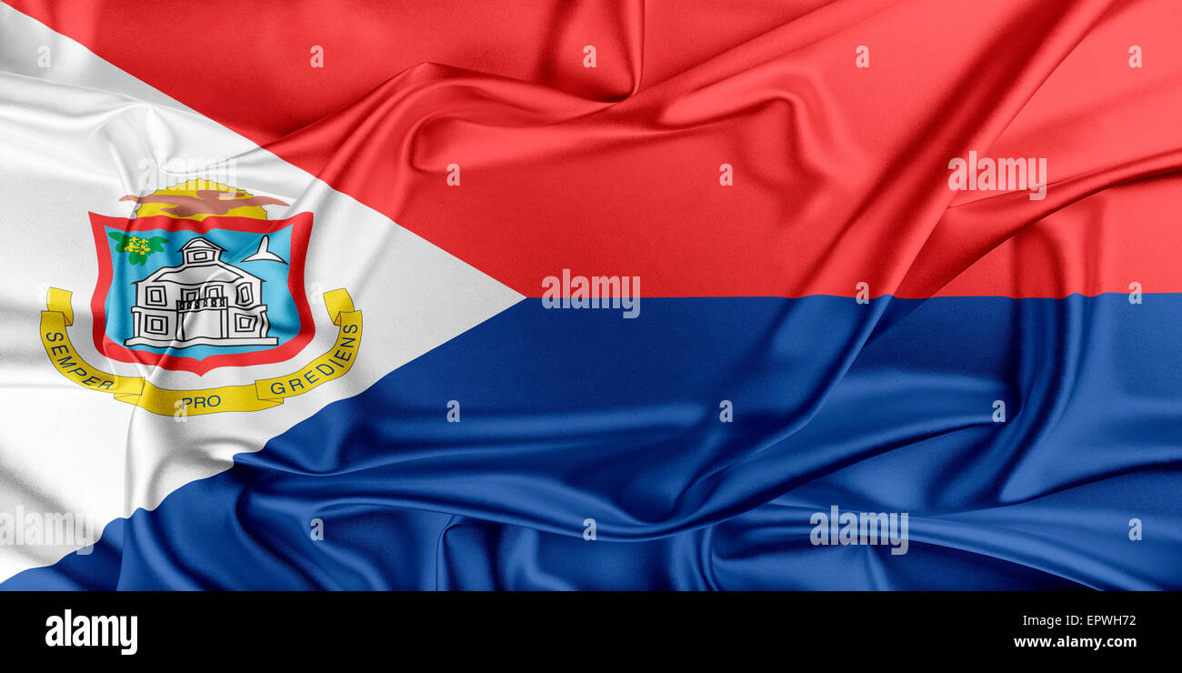 Flag of Sint Maarten Stock Photo - Alamy