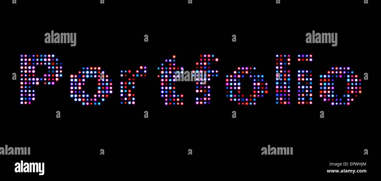 Portfolio led text Stock Photo - Alamy