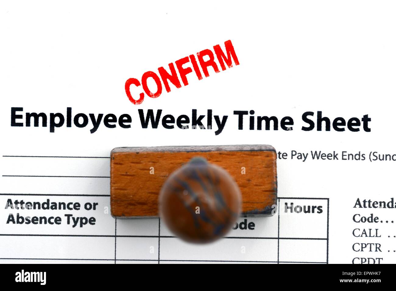 Weekly timesheet hi-res stock photography and images - Alamy