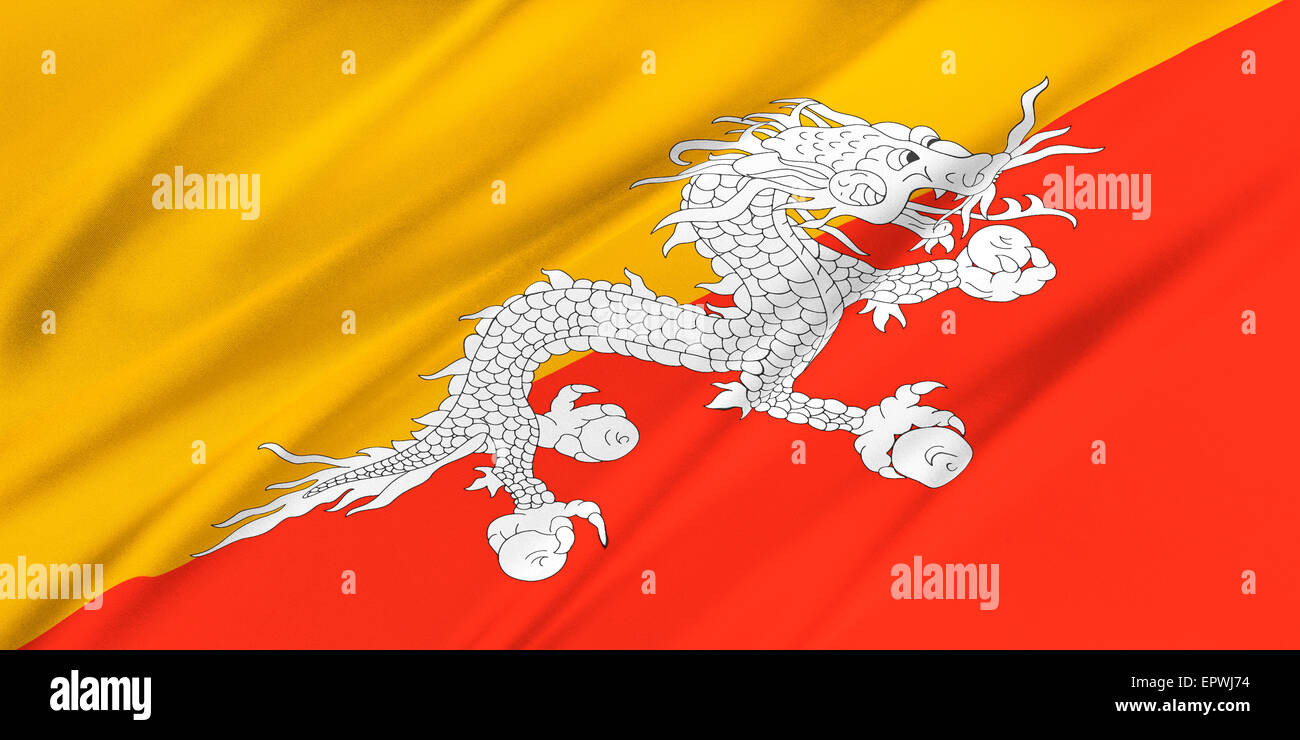 Flag of Bhutan Stock Photo - Alamy