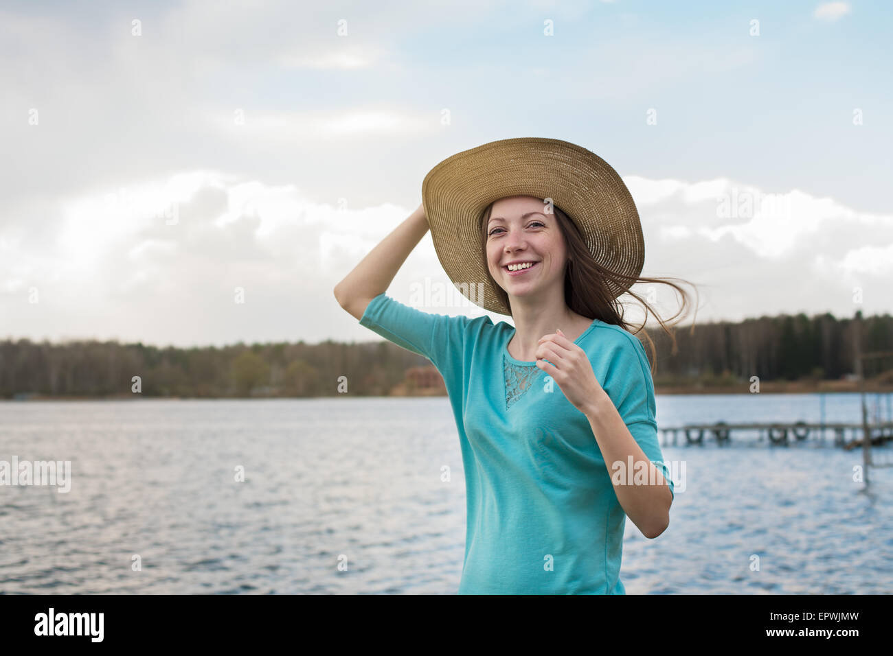 Windy weather hat hi-res stock photography and images - Alamy