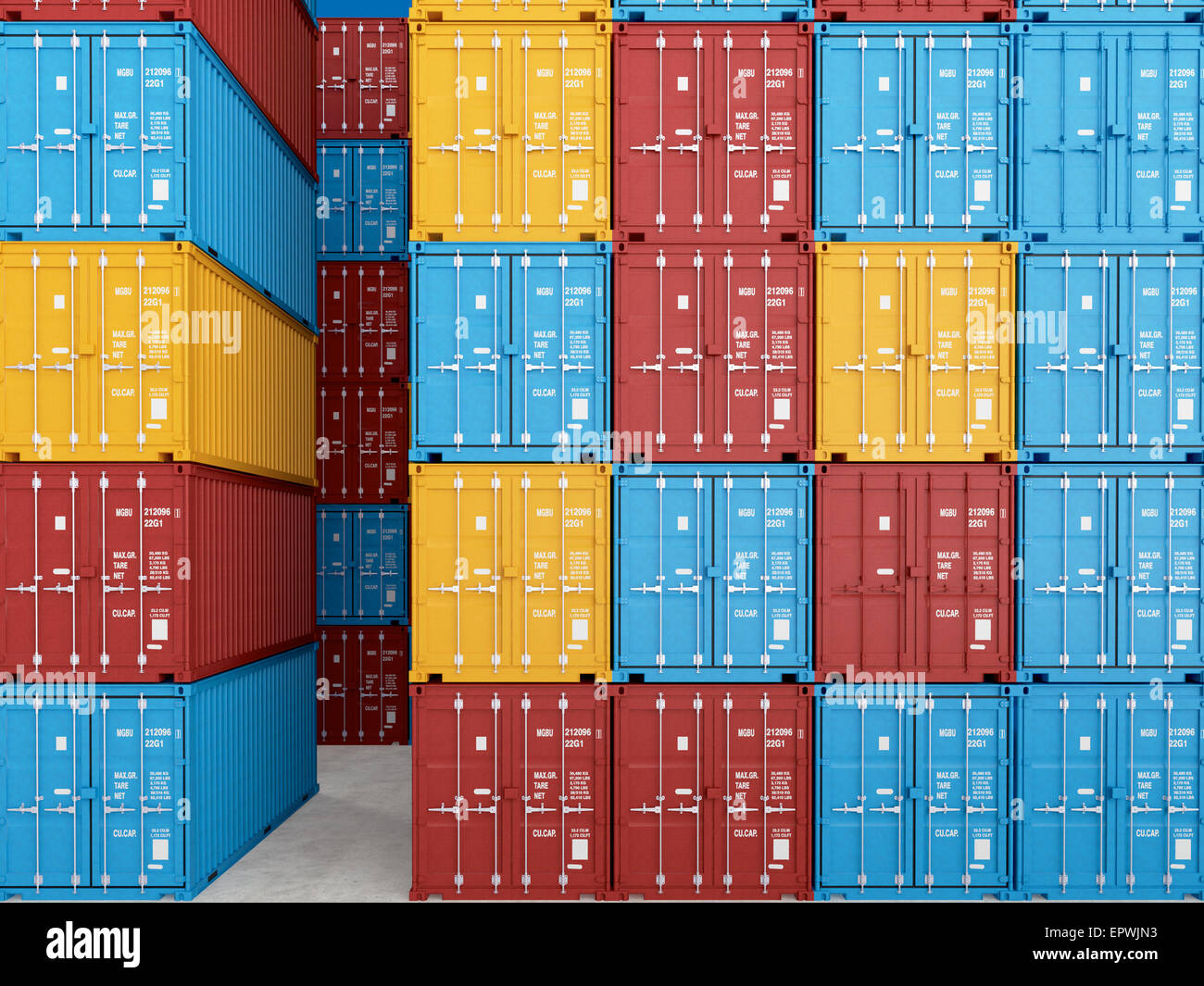 Containers. 3d rendering Stock Photo - Alamy