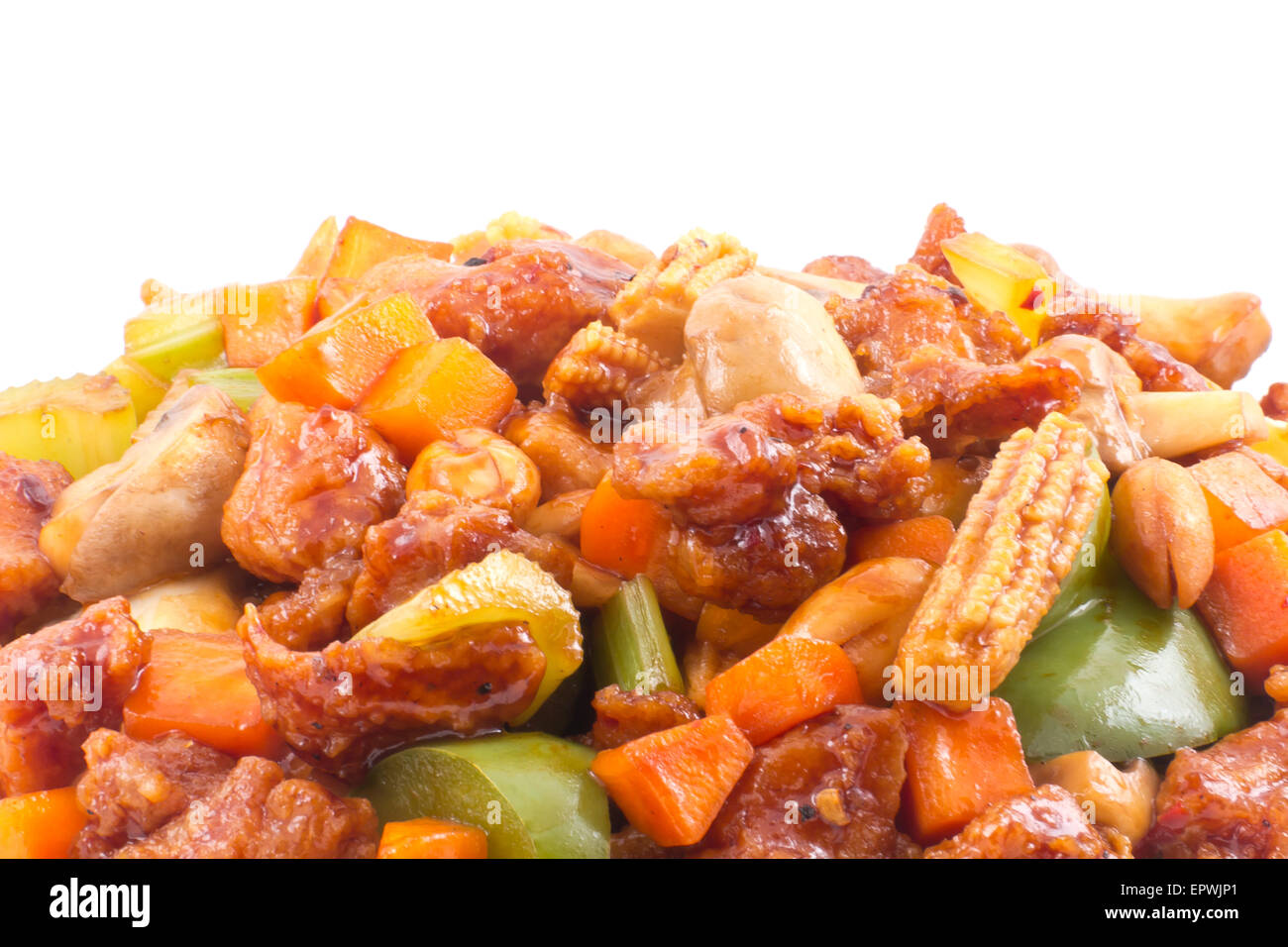 Spicy chinese food, Kung Pao Chicken with peanuts Stock Photo - Alamy