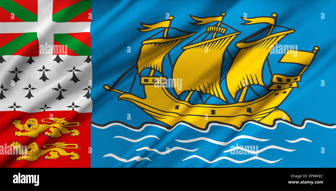 Flag of Saint-Pierre and Miquelon Stock Photo - Alamy