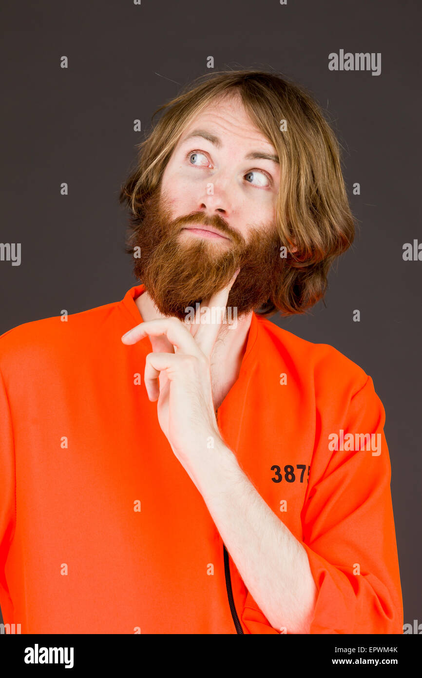 Model in studio isolated on plain grey background Stock Photo - Alamy