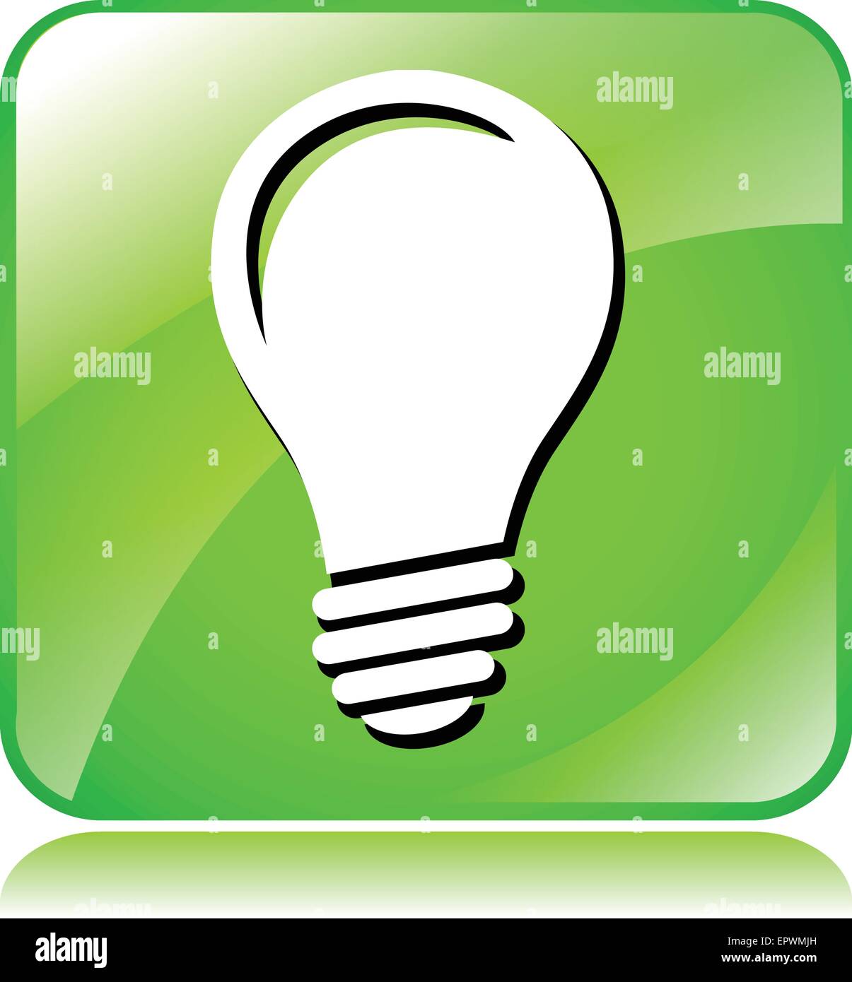 illustration of green light bulb icon on white background Stock Vector ...