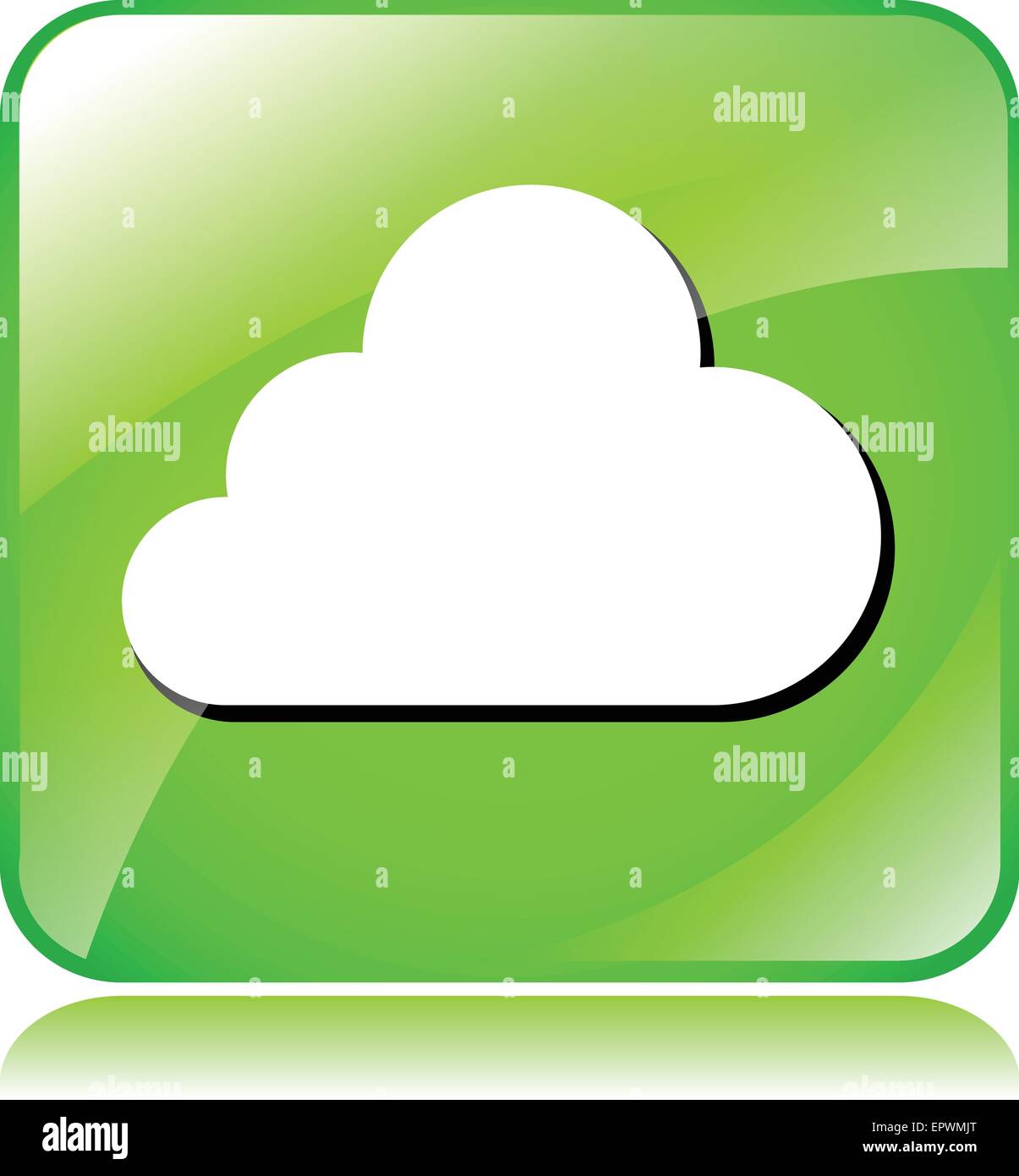 illustration of green cloud icon on white background Stock Vector Image ...