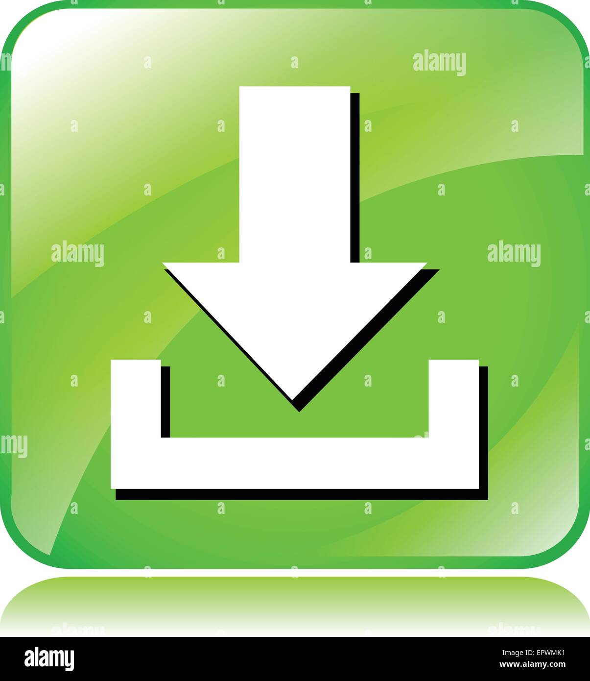 illustration of green download icon on white background Stock Vector ...