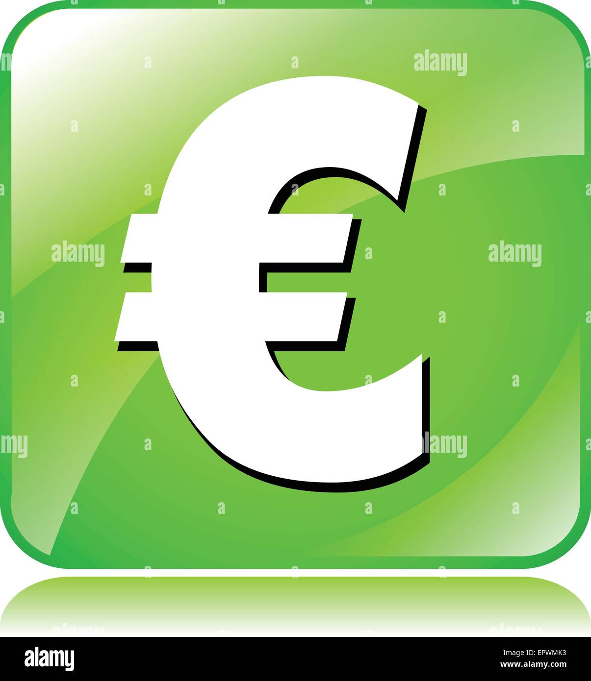 illustration of green euro icon on white background Stock Vector Image ...
