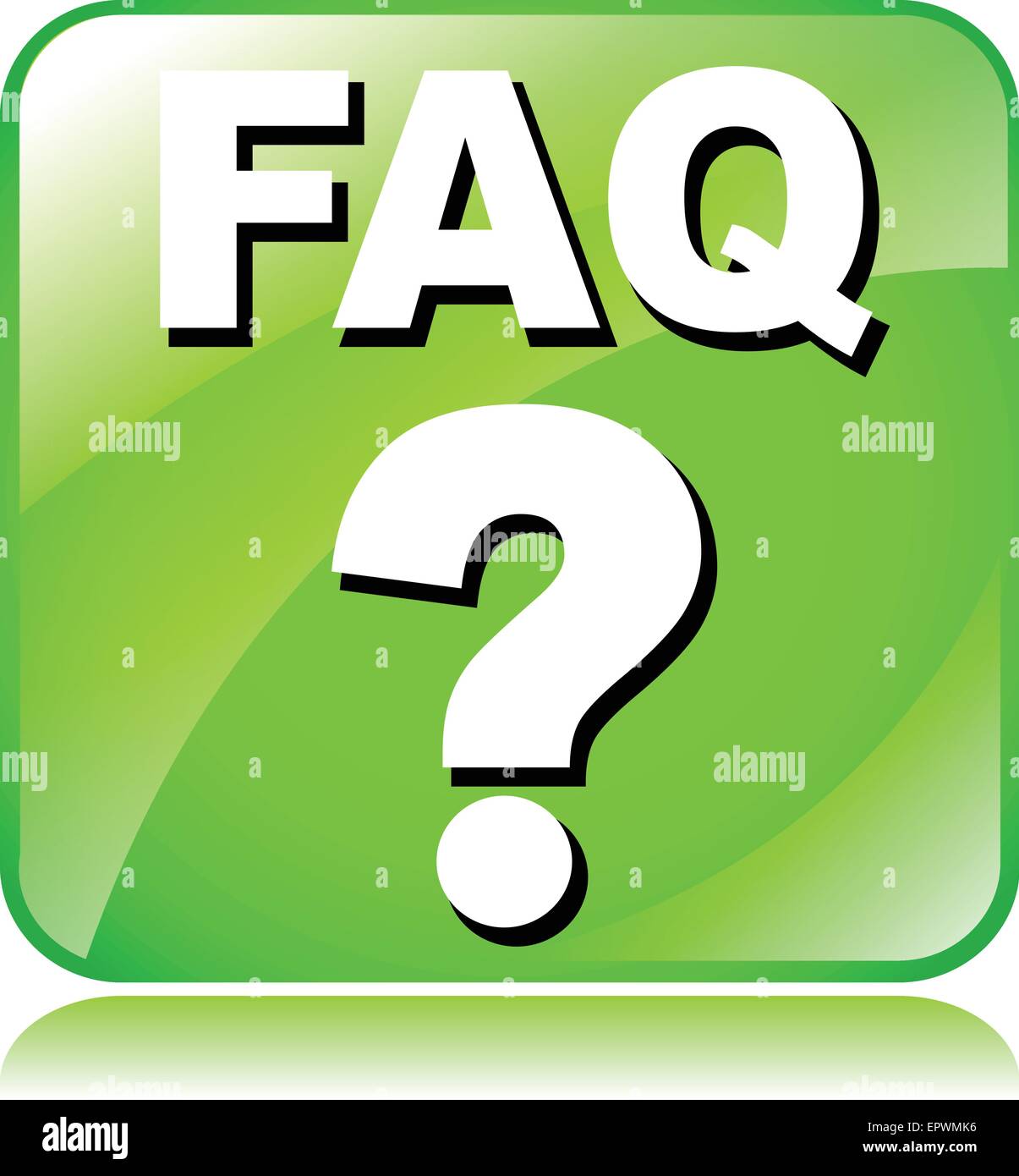 illustration of green faq icon on white background Stock Vector Image ...