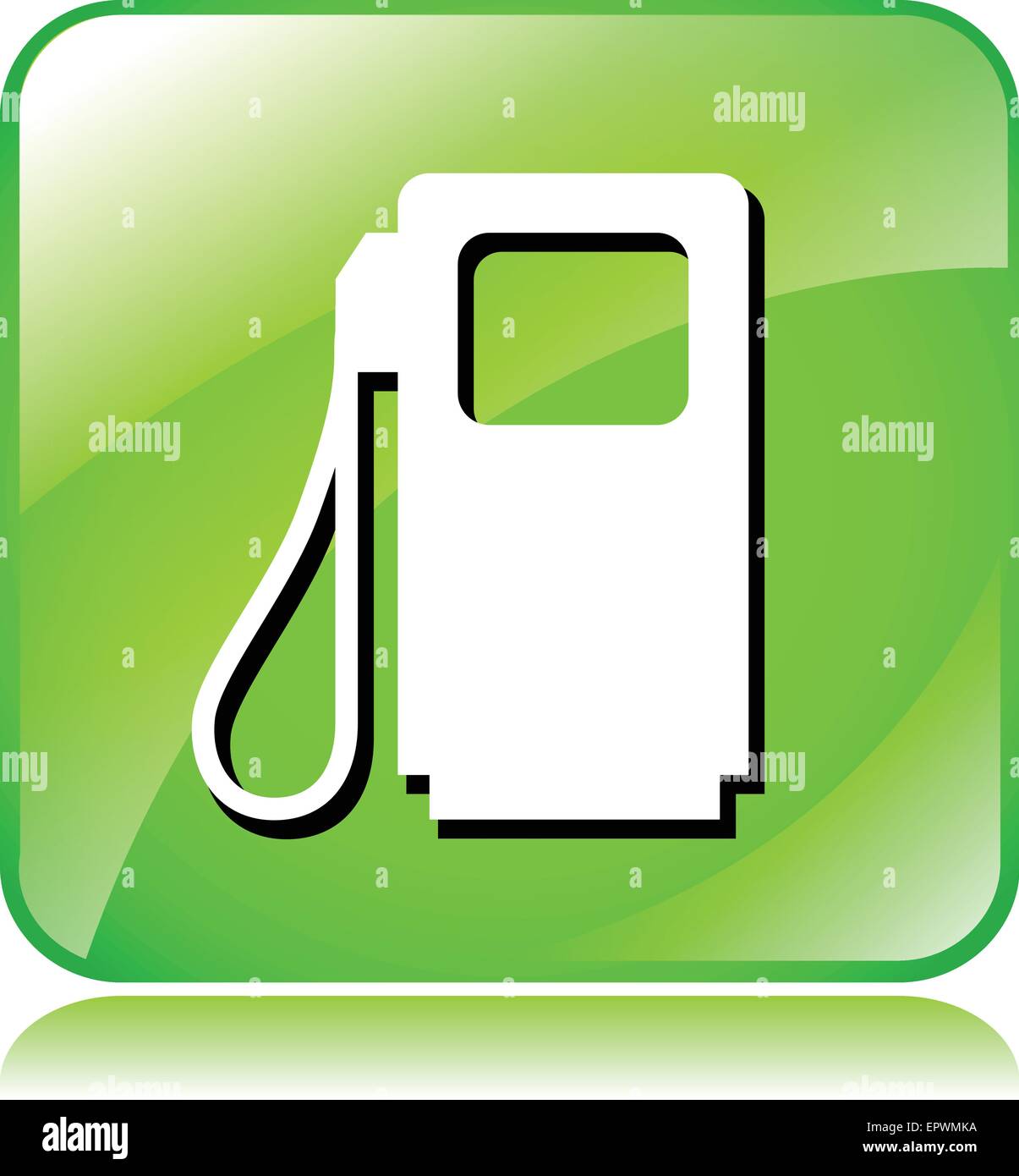 illustration of green fuel pump icon on white background Stock Vector ...