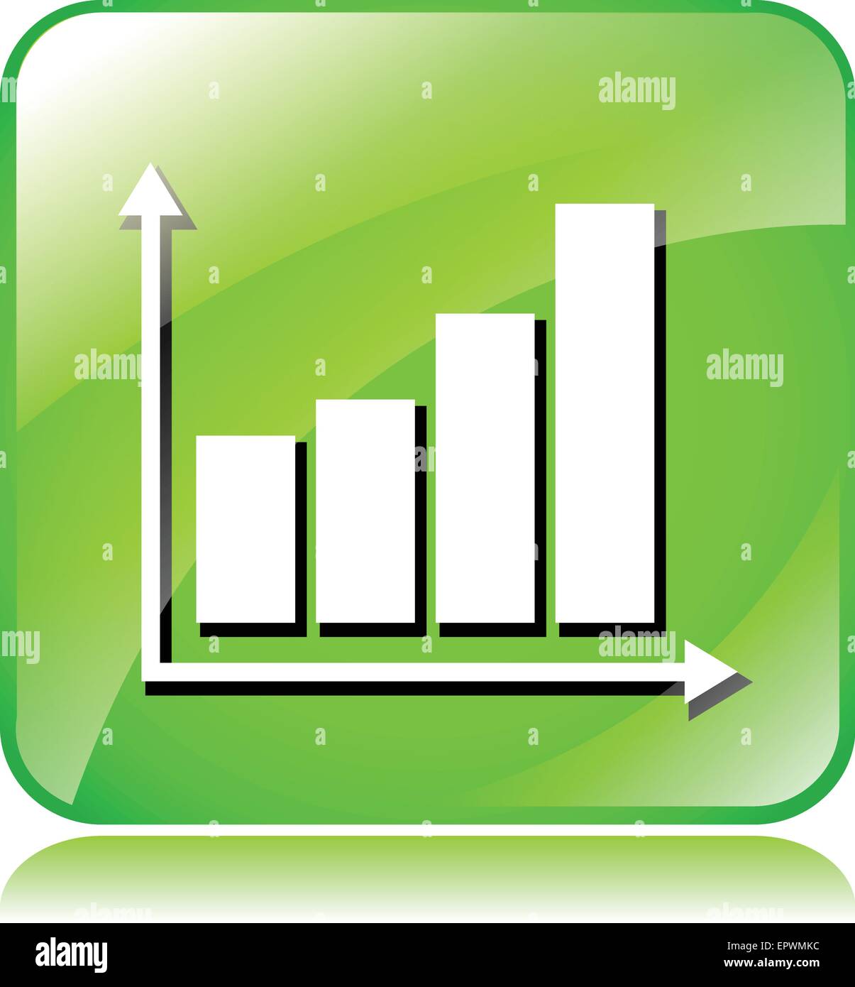 illustration of green graph icon on white background Stock Vector Image ...